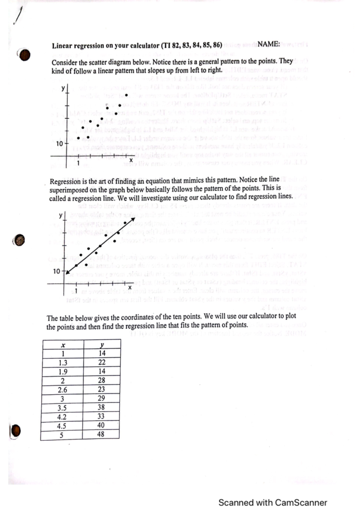 Math 131 Linear regression on your calculator - MATH 131 - Studocu