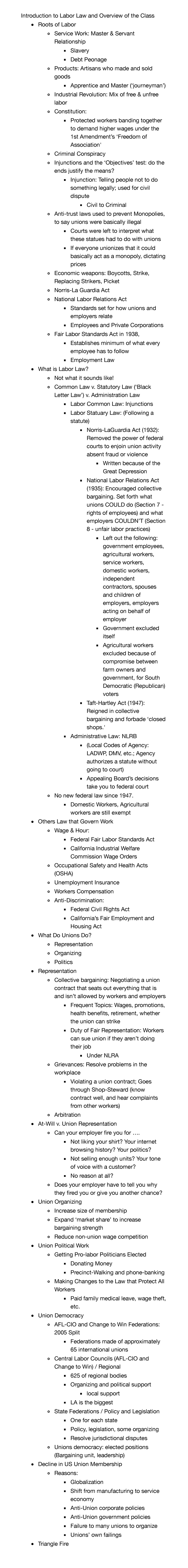 Lecture 01- Introduction to Labor Law and Overview of the Class ...