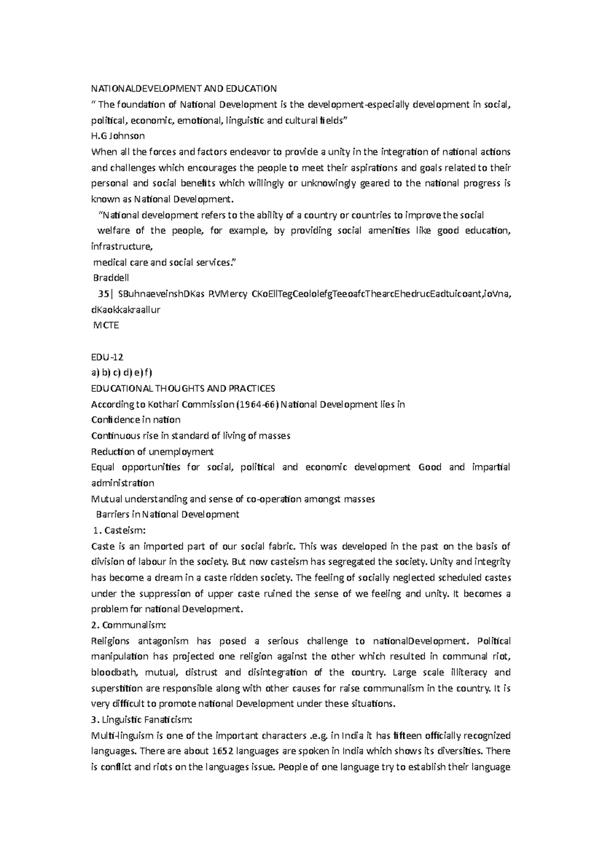 Nationaldeveloplepment - NATIONALDEVELOPMENT AND EDUCATION “ The ...