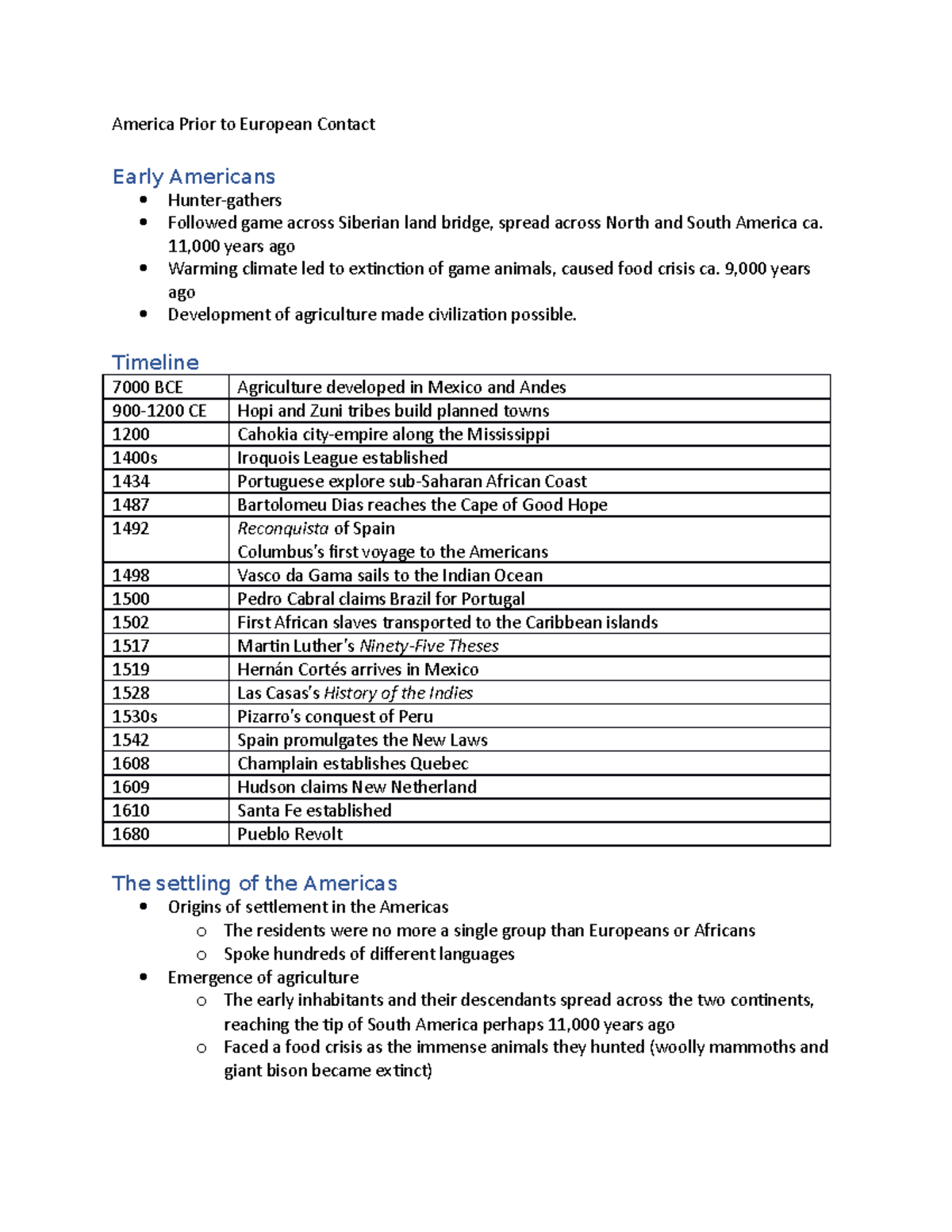 Chapter 1 - Give Me Liberty!: an American History - America Prior to ...