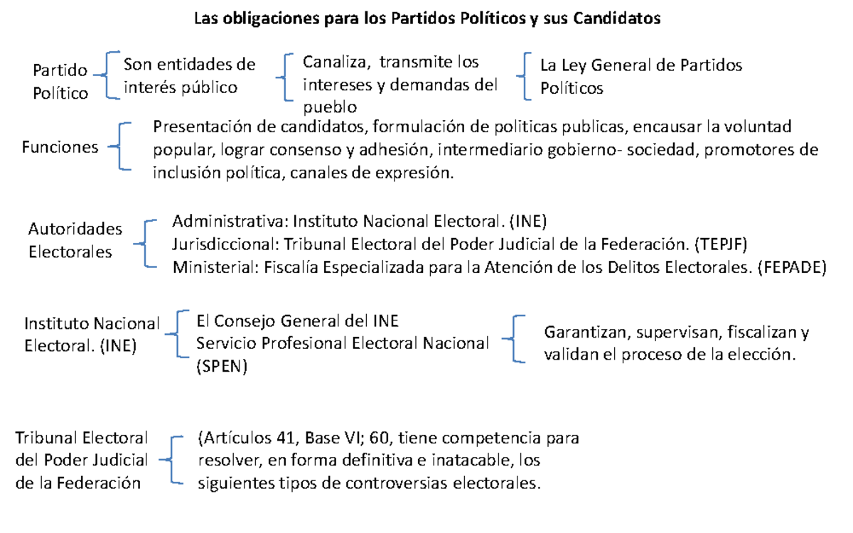 Cuadro Sinoptico Obligaciones De Partidos Y Sus Candidatos Las