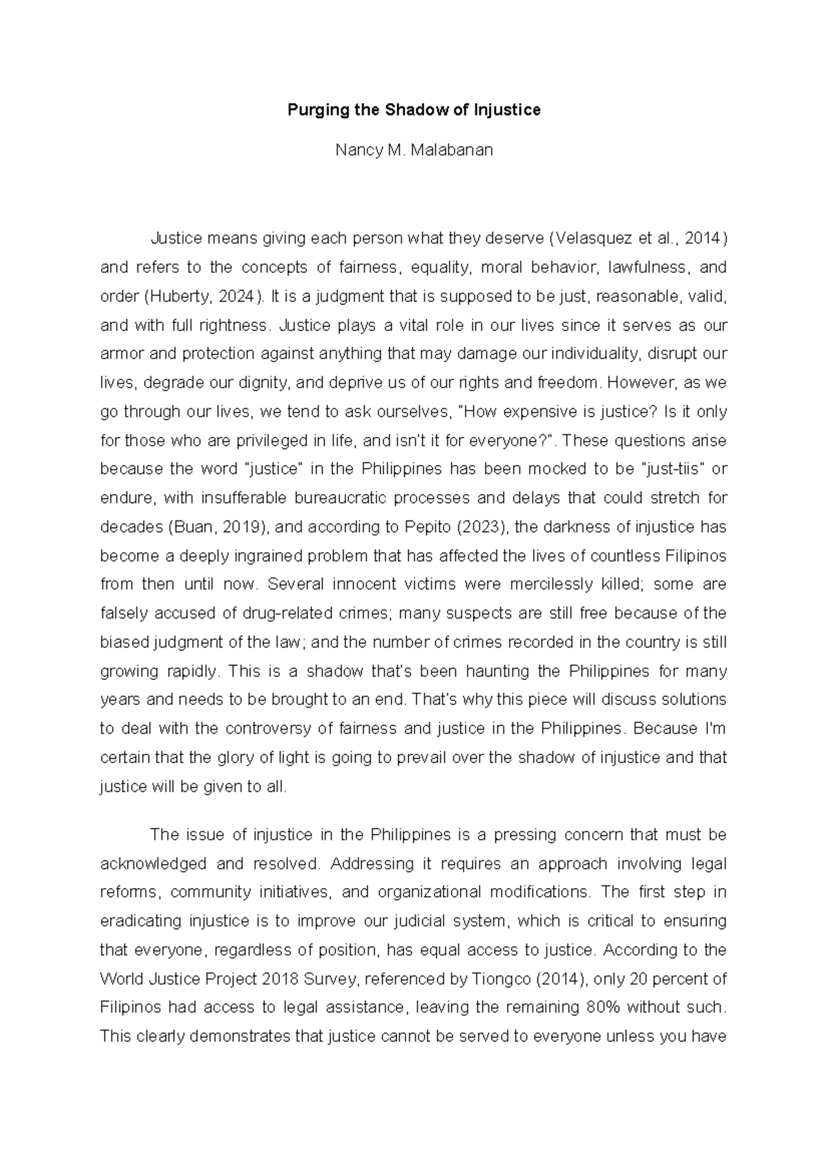 Purging the Shadow of Injustice - Malabanan Justice means giving each ...