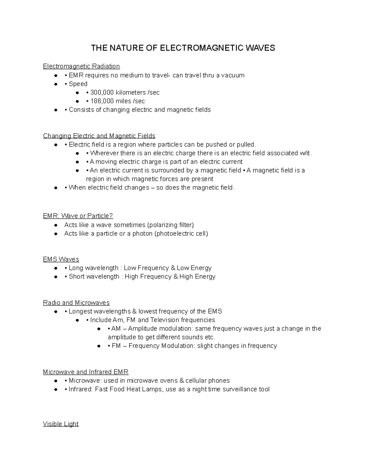 Physics Notes 11 The Nature of Electromagnetic Waves - THE NATURE OF ...
