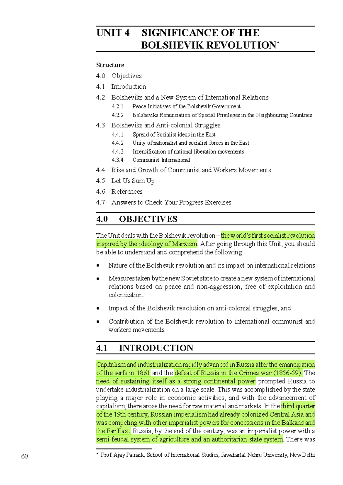 Significance of Bolshevik Revolution - Historical Perspectives UNIT 4 ...