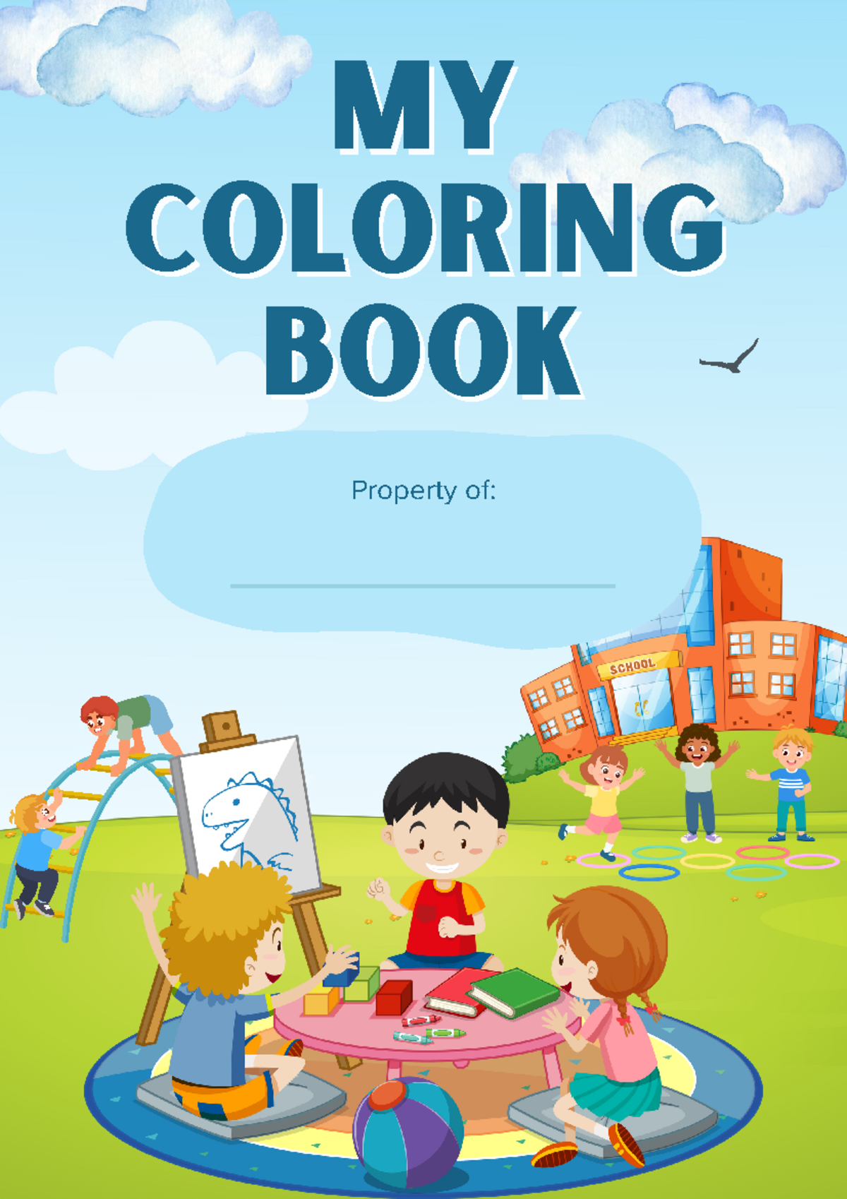 Kids Activity Book Cover A4 Document - MYMY COLORING COLORING BOOK BOOK ...