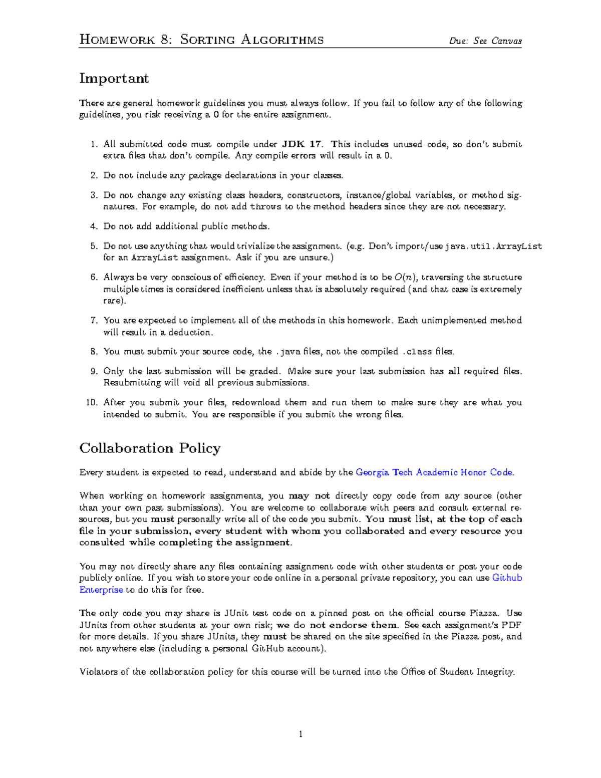 HW08 - Required homework for CS 1332 - Important There are general ...