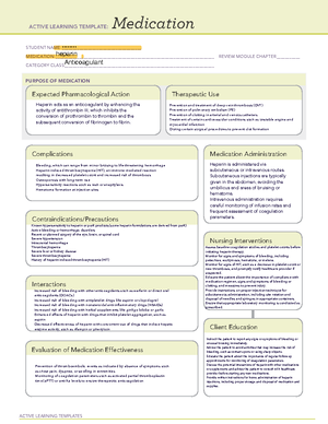Lithium - ACTIVE LEARNING TEMPLATES Medication STUDENT NAME