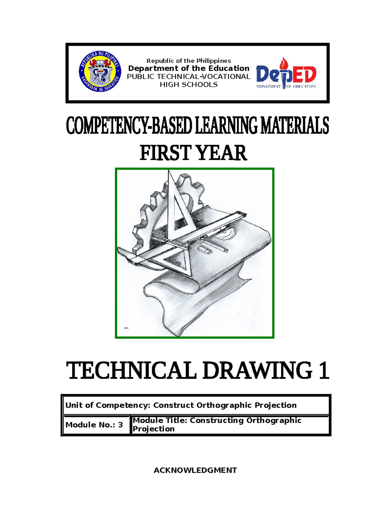 Y1 - Module 3 - Constructing orthographic projection - Unit of ...