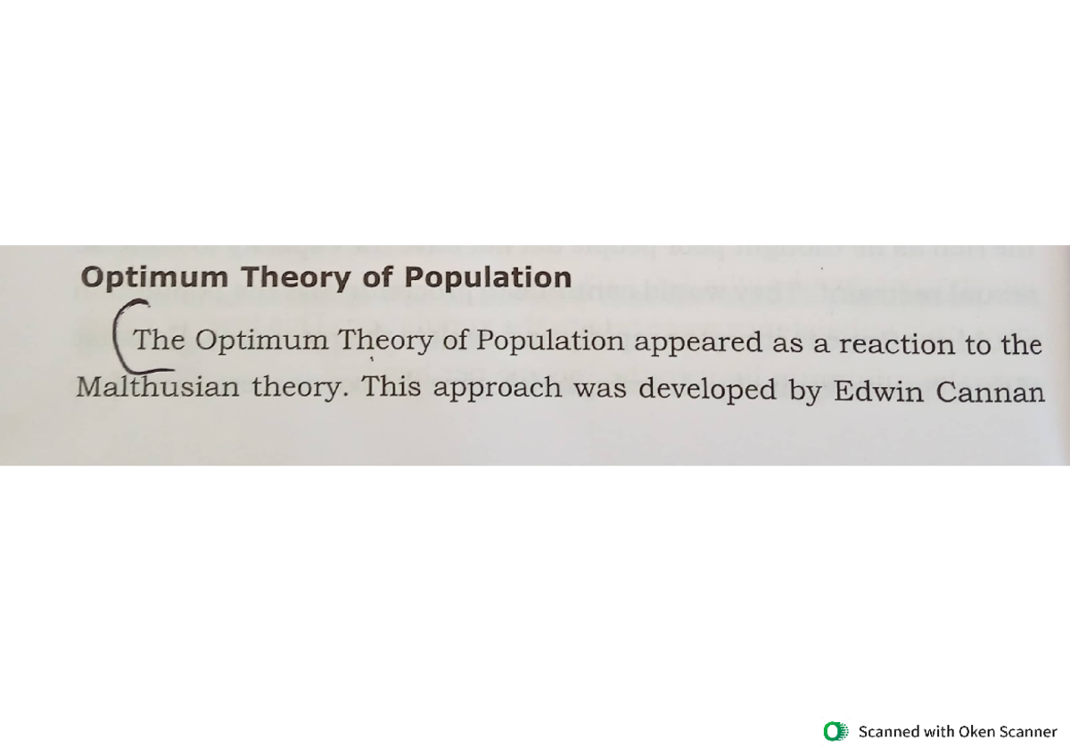 Optimum theory of population - B.A Economics - Studocu