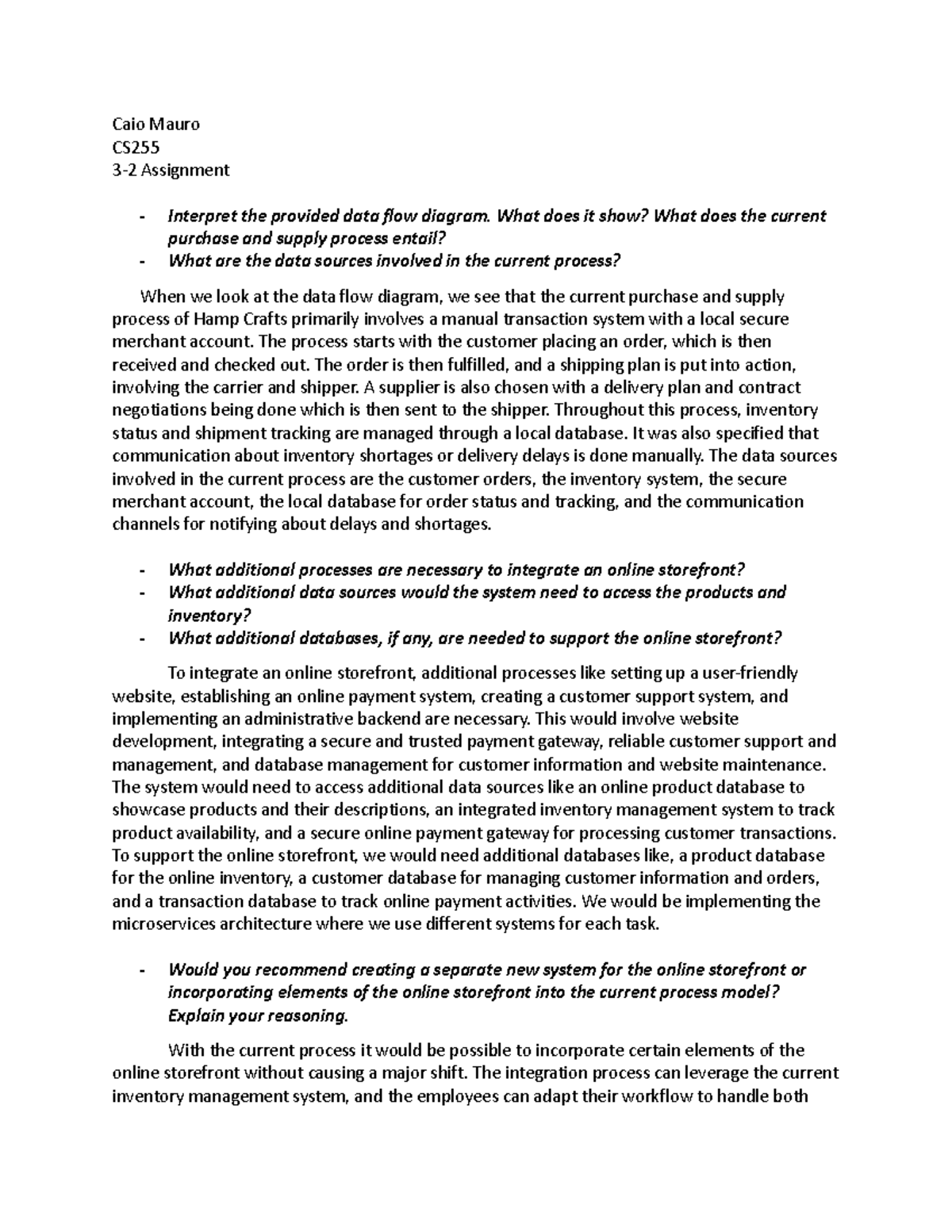 Assignent 3-1 - Regular Assignment - Caio Mauro CS 3-2 Assignment ...