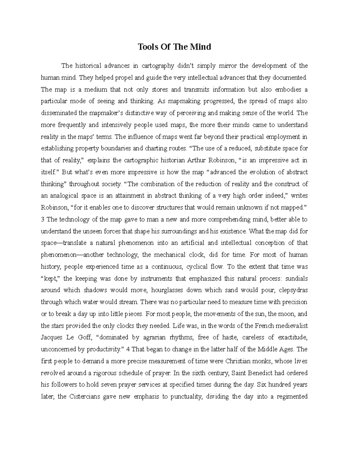 Tools Of The Mind - Tools Of The Mind The historical advances in ...