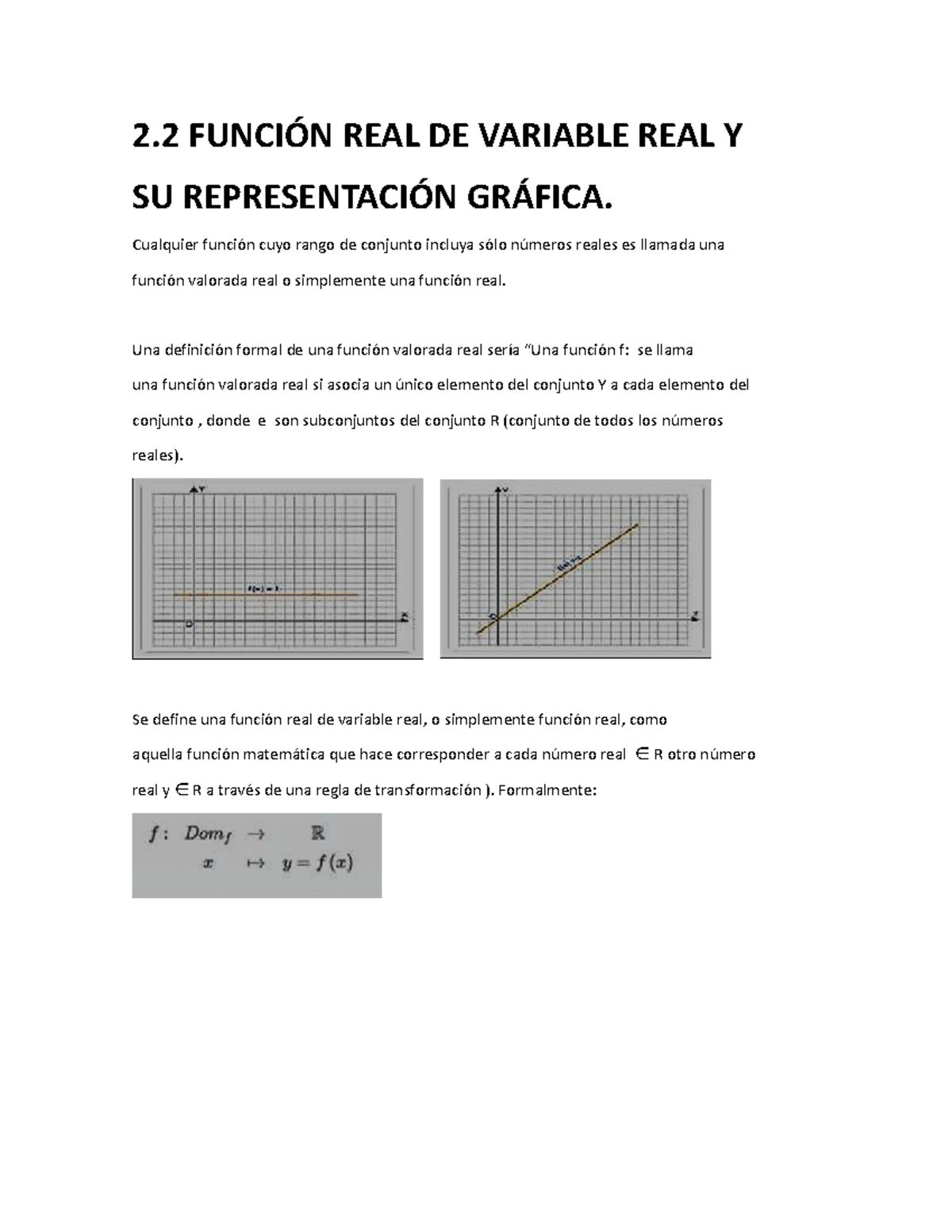 Función REAL DE Variable REAL - 2 FUNCIÓN REAL DE VARIABLE REAL Y SU ...