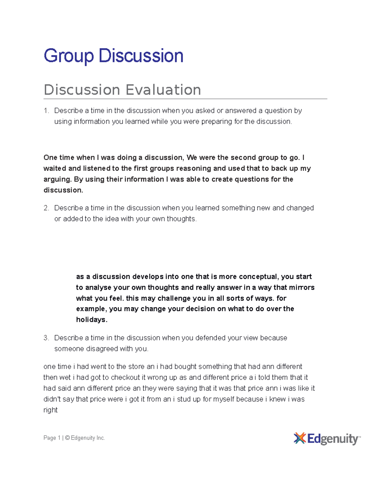 Discussion Guide TX - gryrr - Group Discussion Discussion Evaluation ...