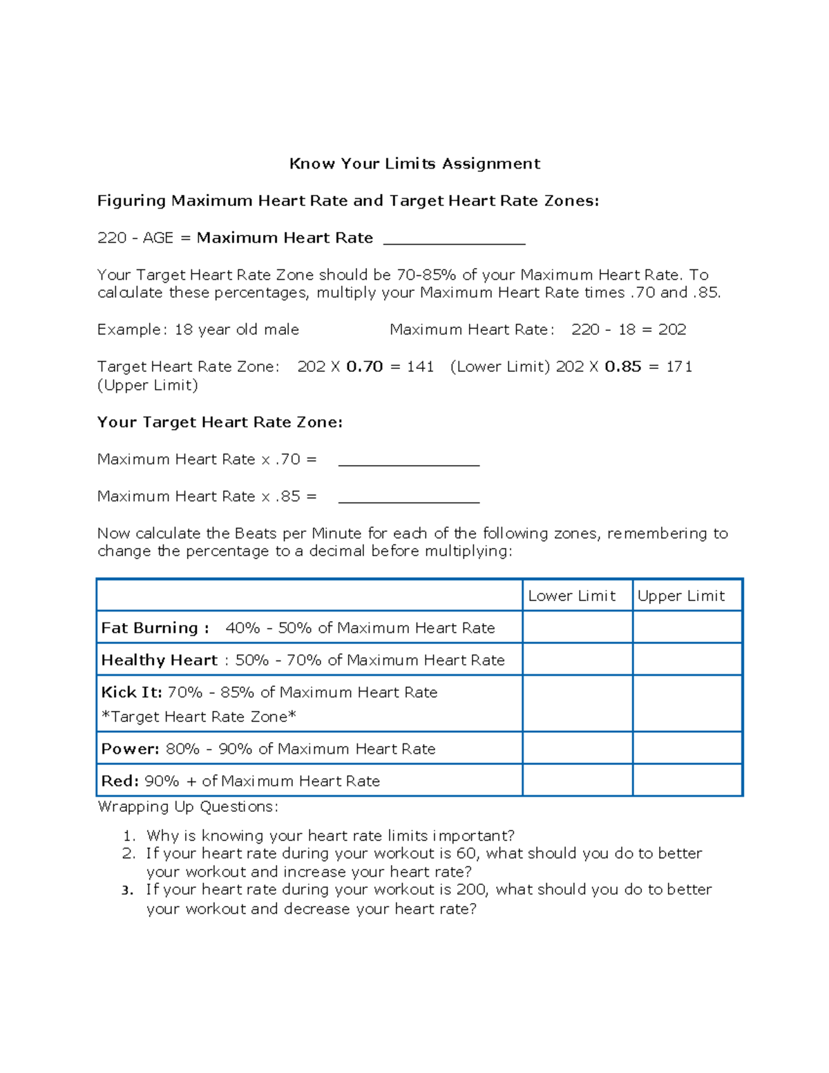 Know Your Limits Assignment - Know Your Limits Assignment Figuring ...