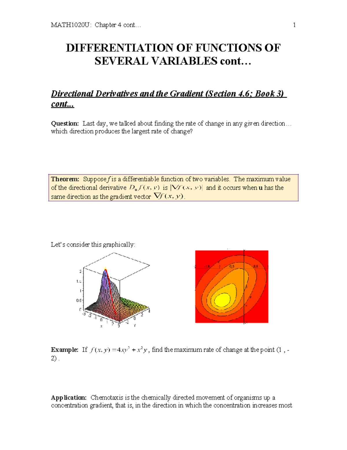 Mod8b gradmaxmin - Math notes - DIFFERENTIATION OF FUNCTIONS OF SEVERAL ...