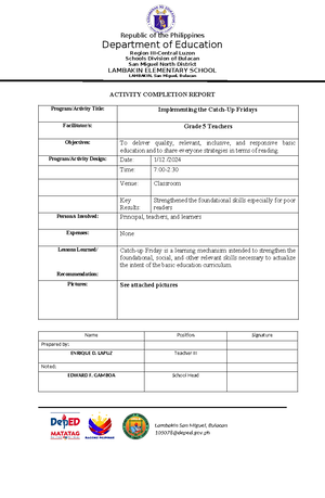 ACR Catch UP - ACCOMPLISHMENT REPORT SAMPLE - Department of Education ...