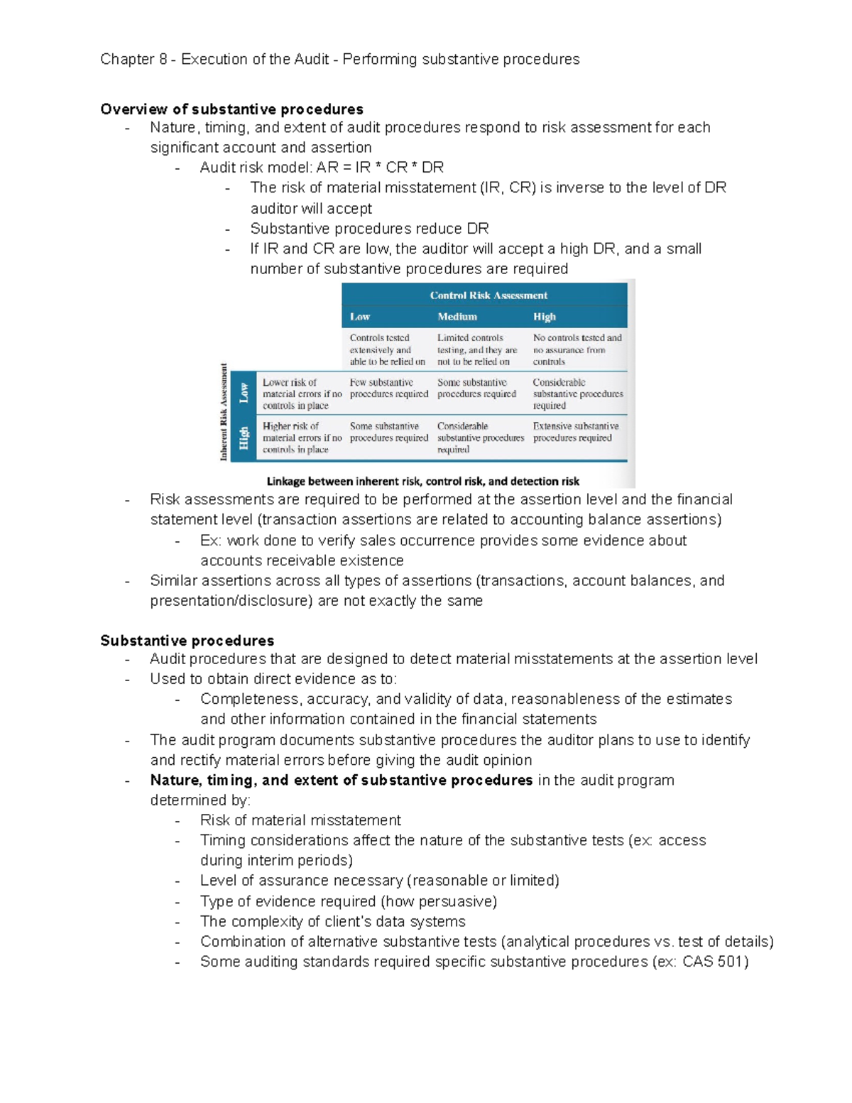 Chapter 8 - Lecture and textbook notes - Overview of substantive ...