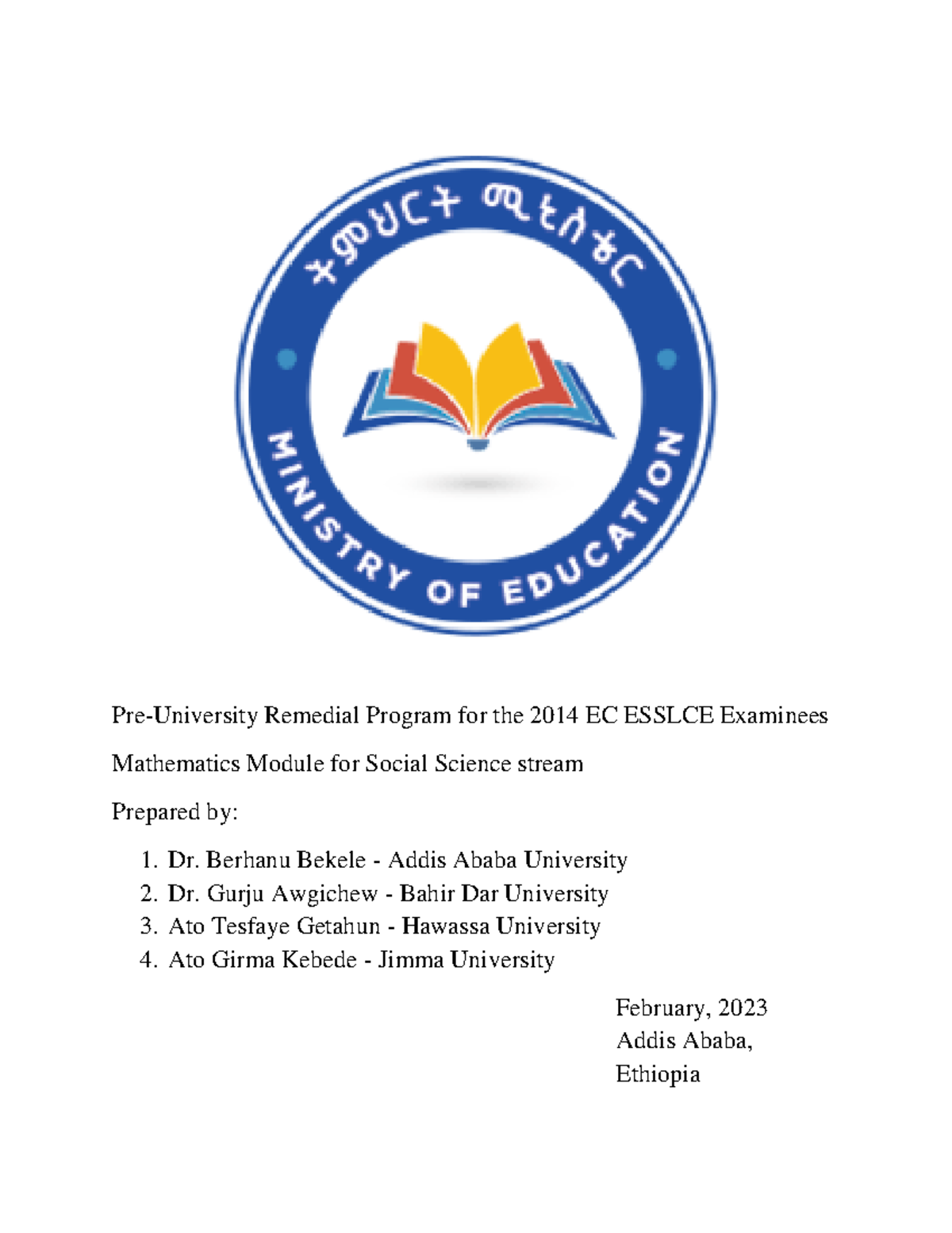 Maths for Social Sciences - Pre-University Remedial Program for the ...