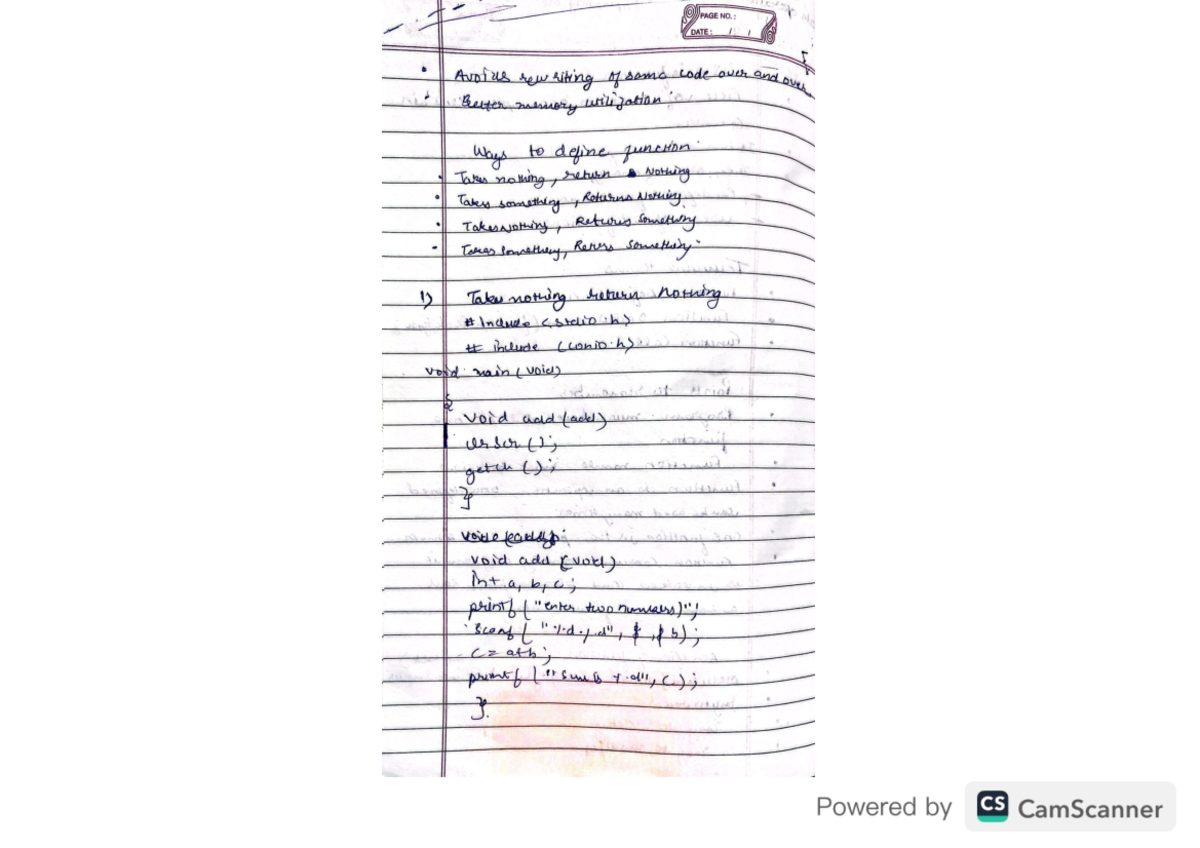 Important example of takes nothing and returns nothing - CPSC 1150 - Studocu