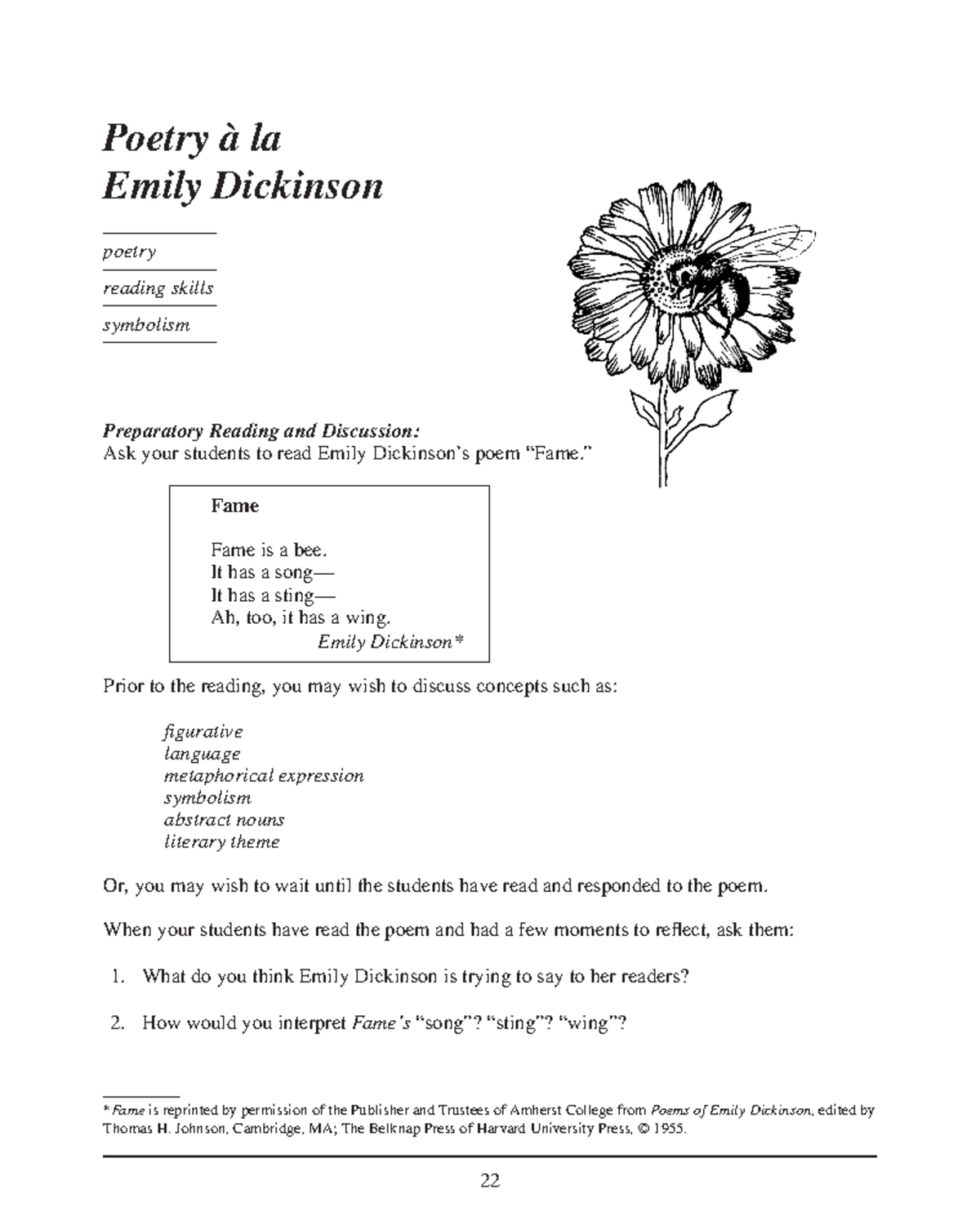 Bright Ideas E-Book-28-35 - Poetry à la Emily Dickinson poetry reading ...