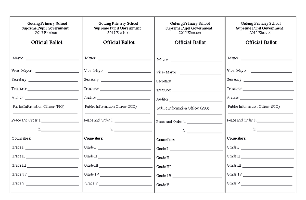 340822723-SPG-Ballot - Gotang Primary School Supreme Pupil Government ...