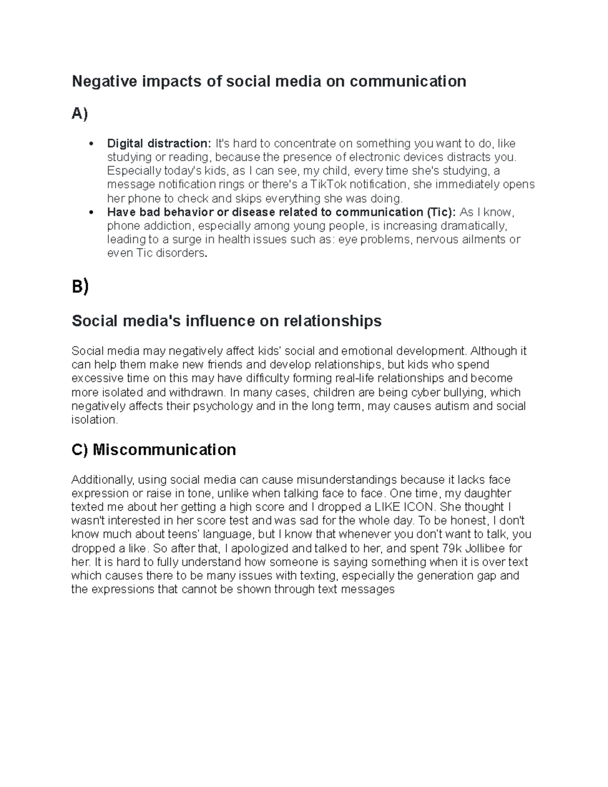 Negative impacts of social media on communication - Especially today's ...