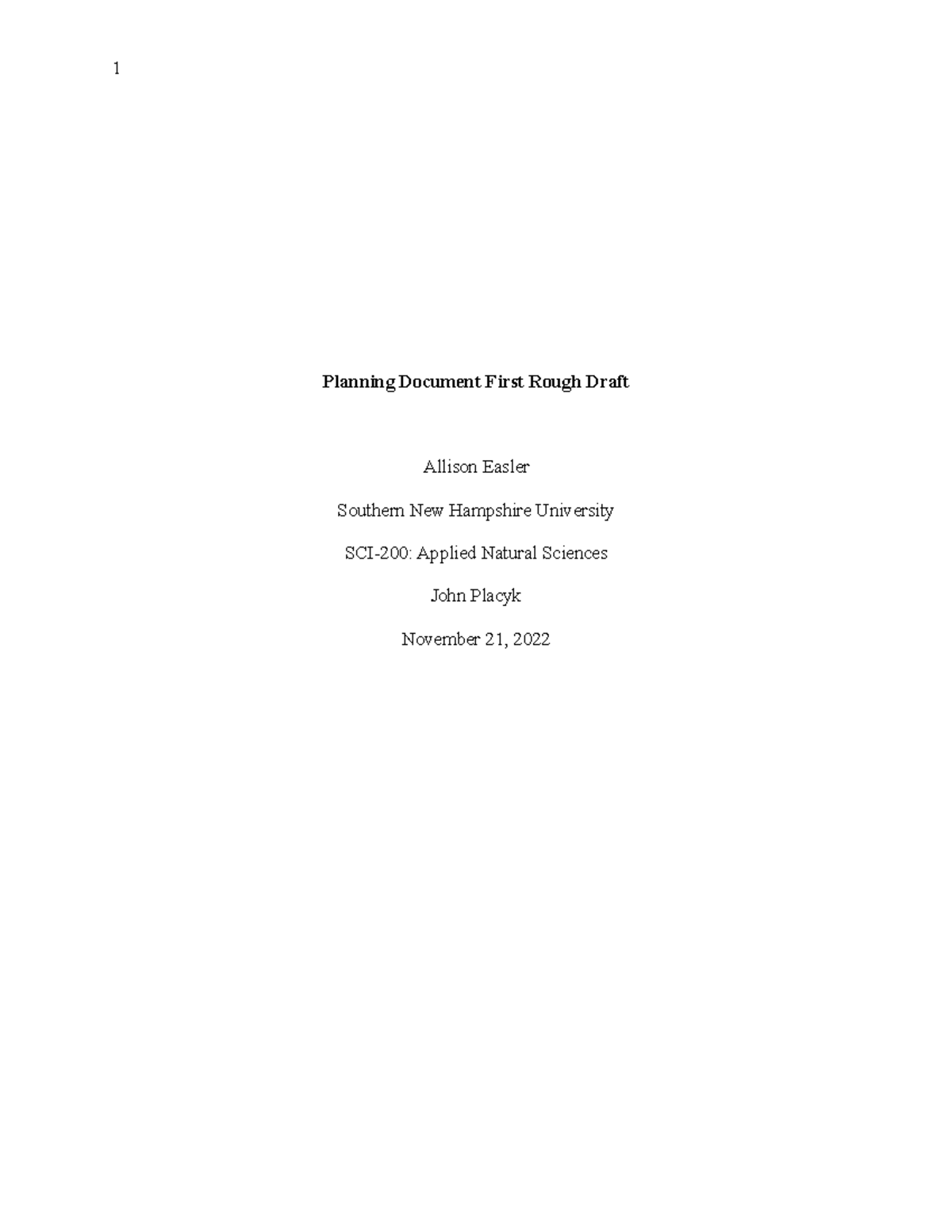 Planning Document First Rough Draft - Planning Document First Rough ...