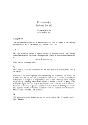 Final exam Practice - Practical work - Practice work of Econometrics 60 ...