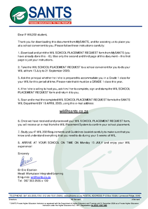 F-WIL 202 (GR) - am doing diploma in grade r - Workplace Integrated Learning Year 2 F-WIL 202 F ...