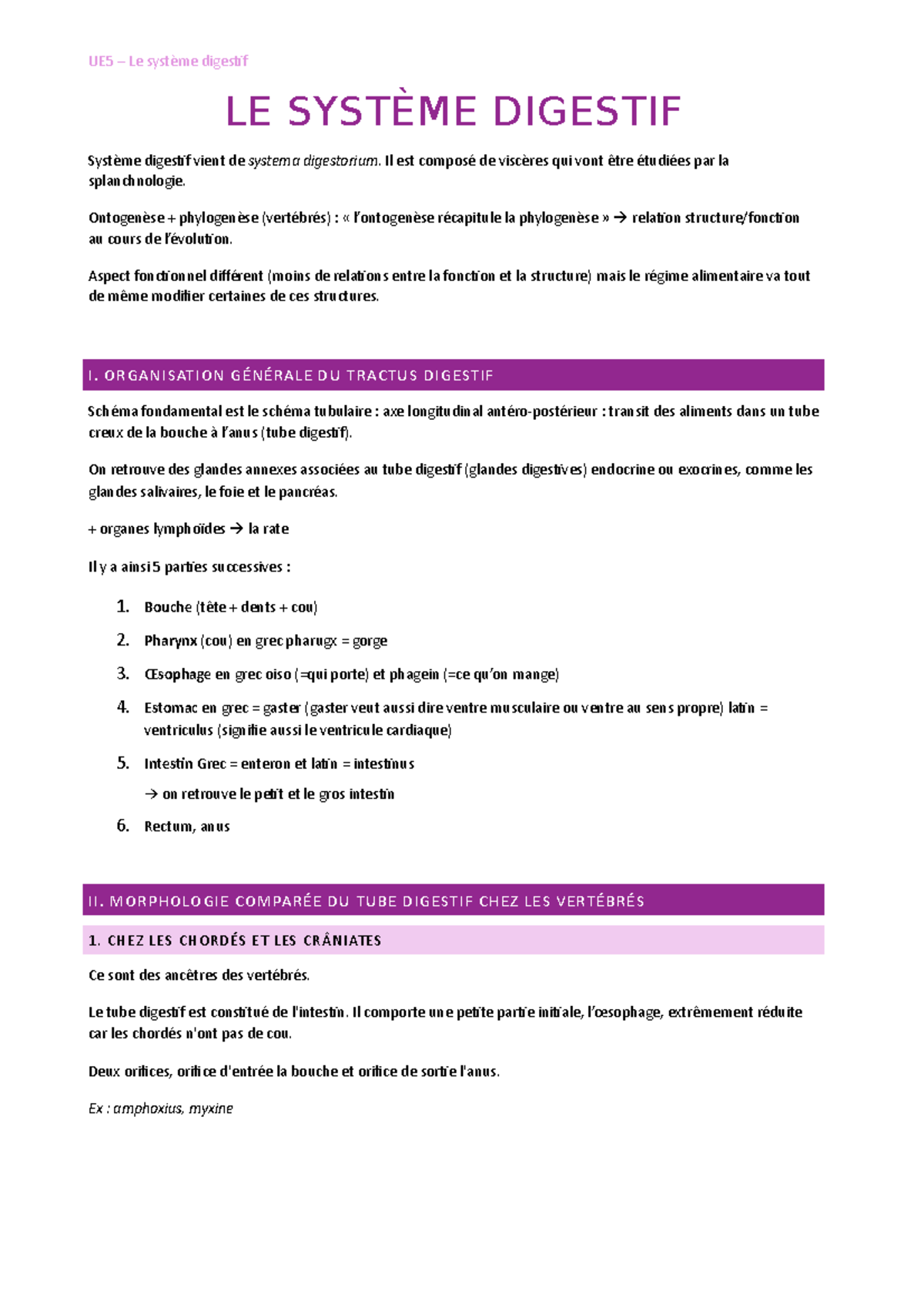 9. Le système digestif - LE SYSTÈME DIGESTIF Système digestif vient de ...