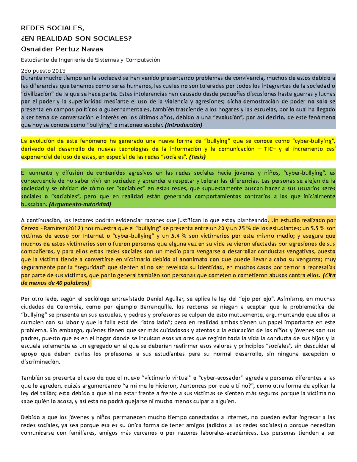Texto Argumentativo Redes Sociales juliana - REDES SOCIALES, ¿EN ...
