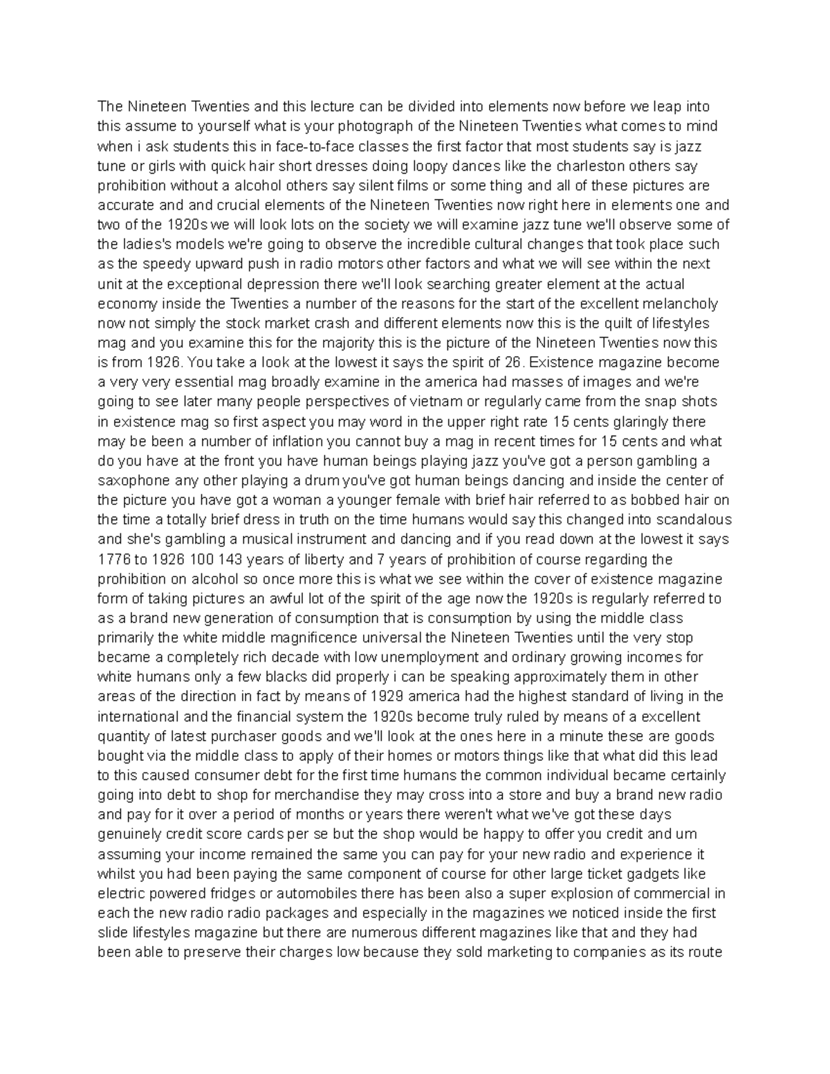 The 1920s - Part 1 - The Nineteen Twenties and this lecture can be ...