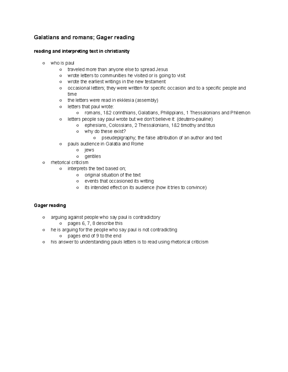 Galatians and romans; Gager reading - Galatians and romans; Gager ...