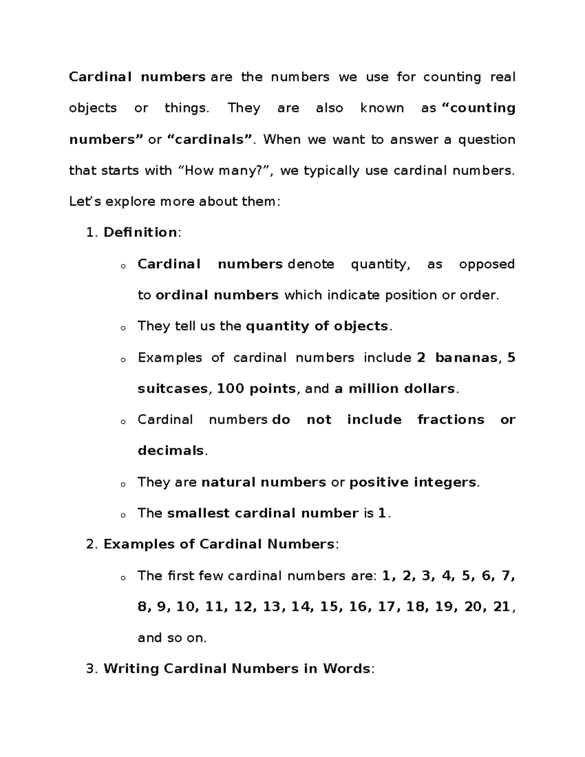 Cardinal-numbers - Cardinal numbers are the numbers we use for counting ...