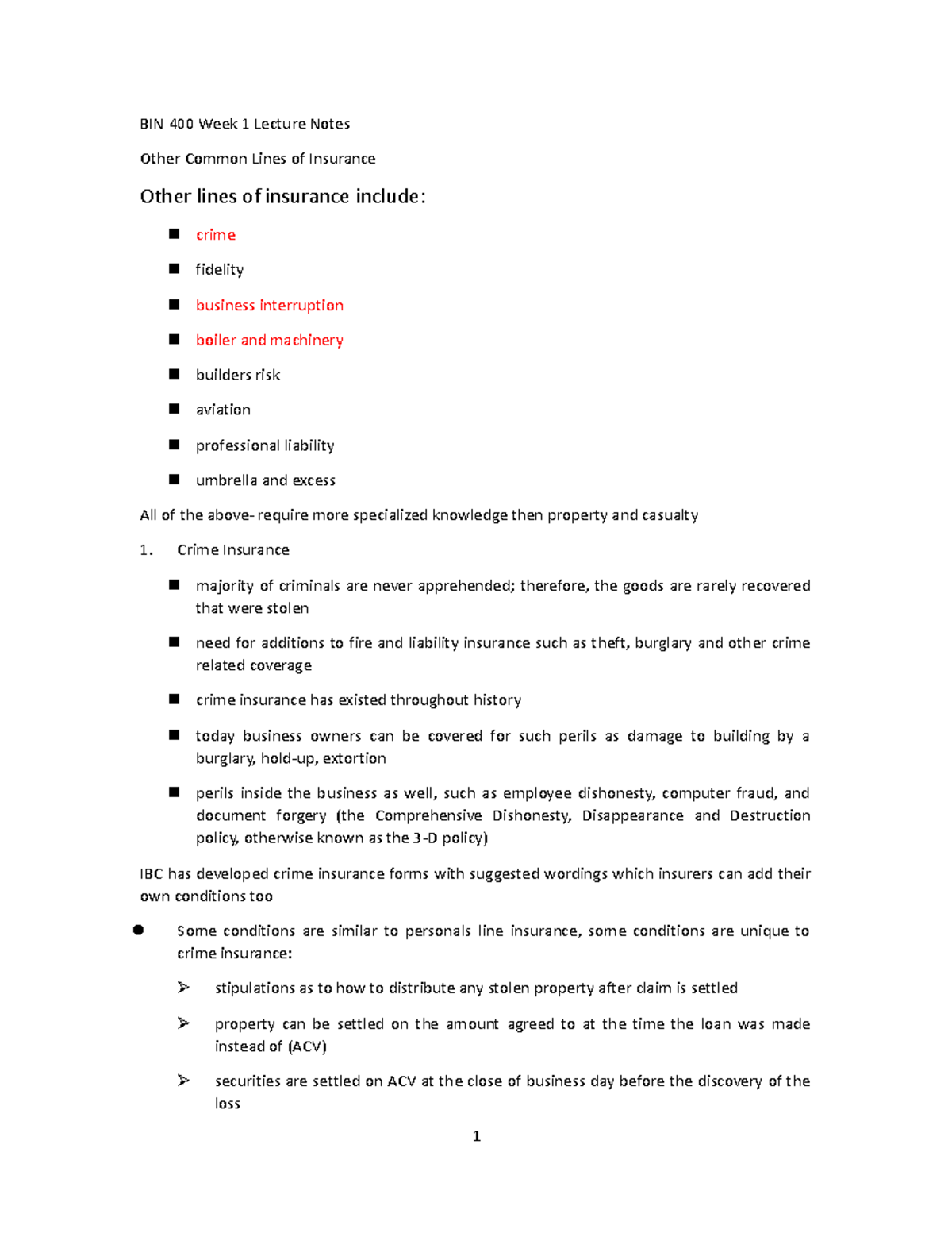 BIN 400 Week 1 Lecture Notes - BIN 400 Week 1 Lecture Notes Other ...