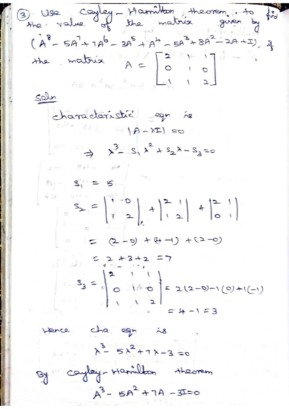 UNIT 1 - MATRICES (11) - 3 the value of the matrix given use theorem to ...