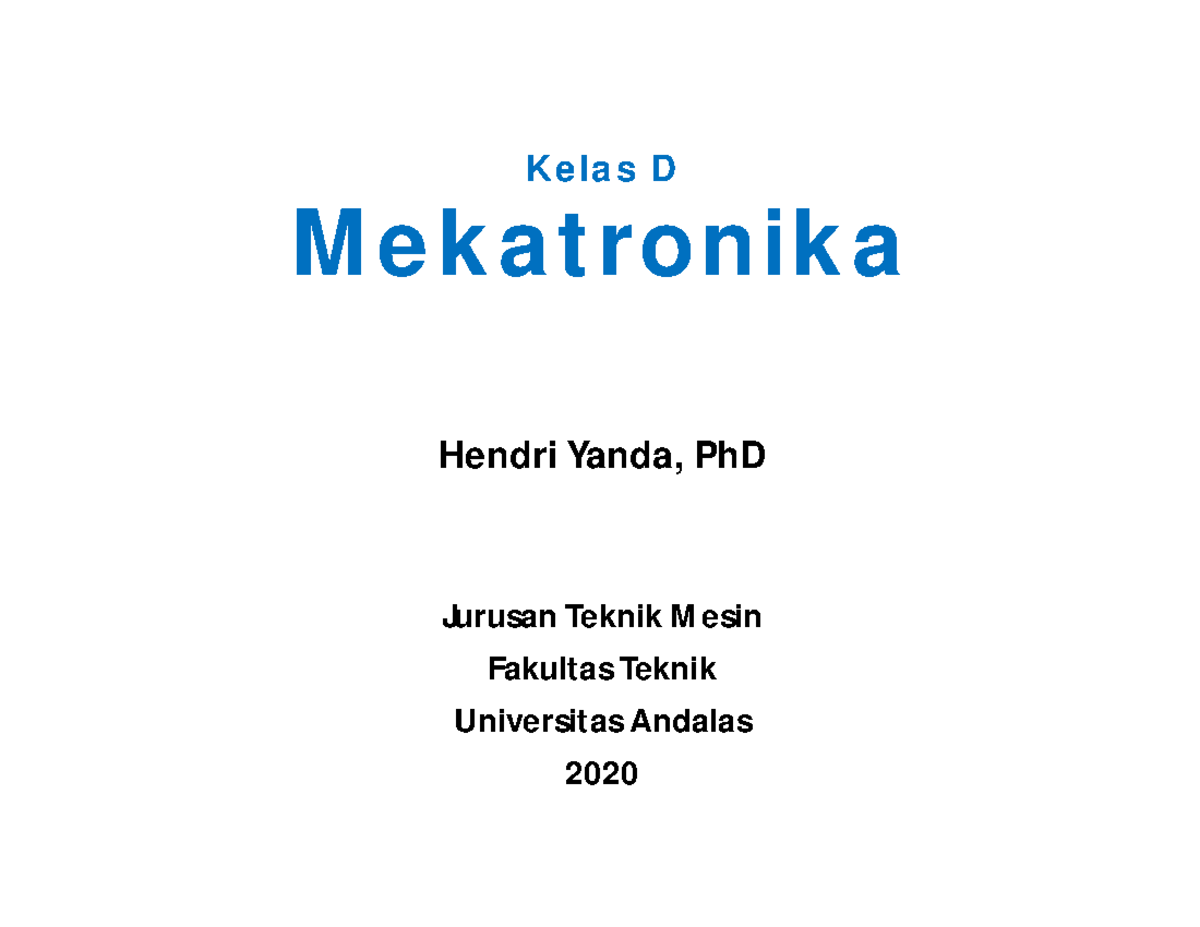 Materi 2a - iygj - Kelas D Mekatronika Hendri Yanda, PhD Jurusan Teknik ...