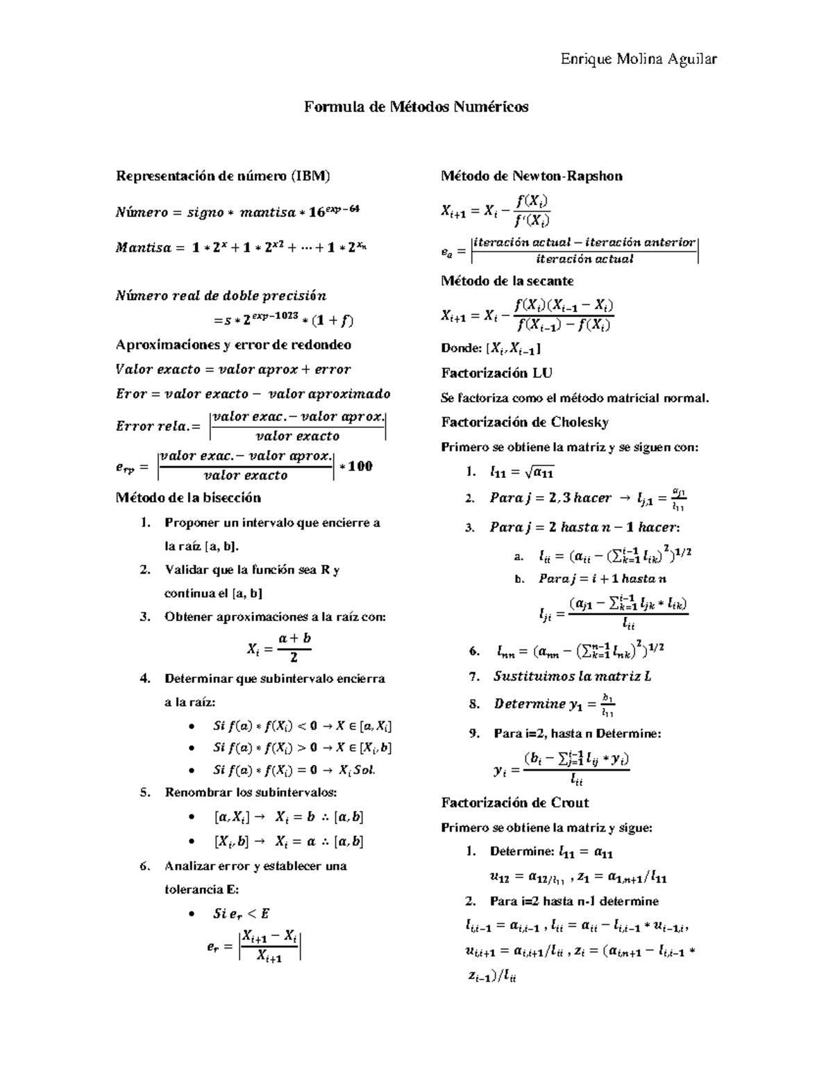 Formula de Métodos Numéricos - Enrique Molina Aguilar Formula de Métodos Numéricos ...