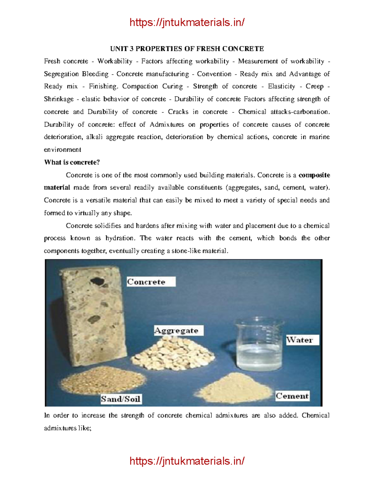 Building Materials and Concrete Technology-3 - UNIT 3 PROPERTIES OF ...