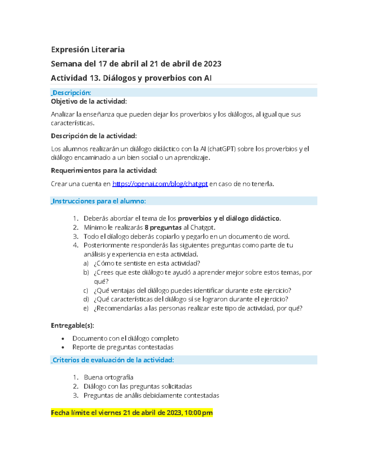 Tema 13 Expresión Literaria - Expresión Literaria Semana del 17 de ...