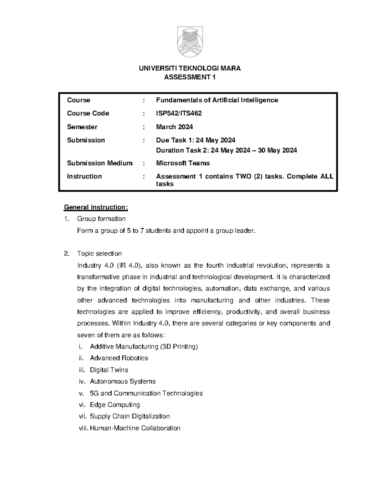 ISP542 ITS462 Group Project MAC24 - UNIVERSITI TEKNOLOGI MARA ...