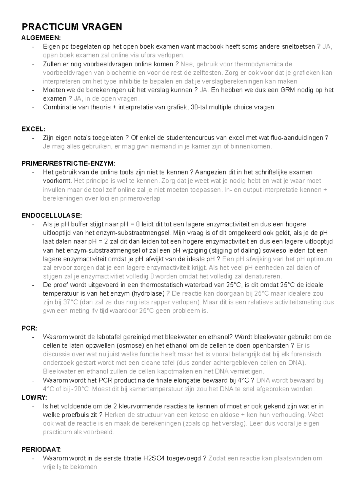 Practicumvragen en antwoorden (te kennen leerstof examen) - PRACTICUM VRAGEN ALGEMEEN: Eigen pc ...