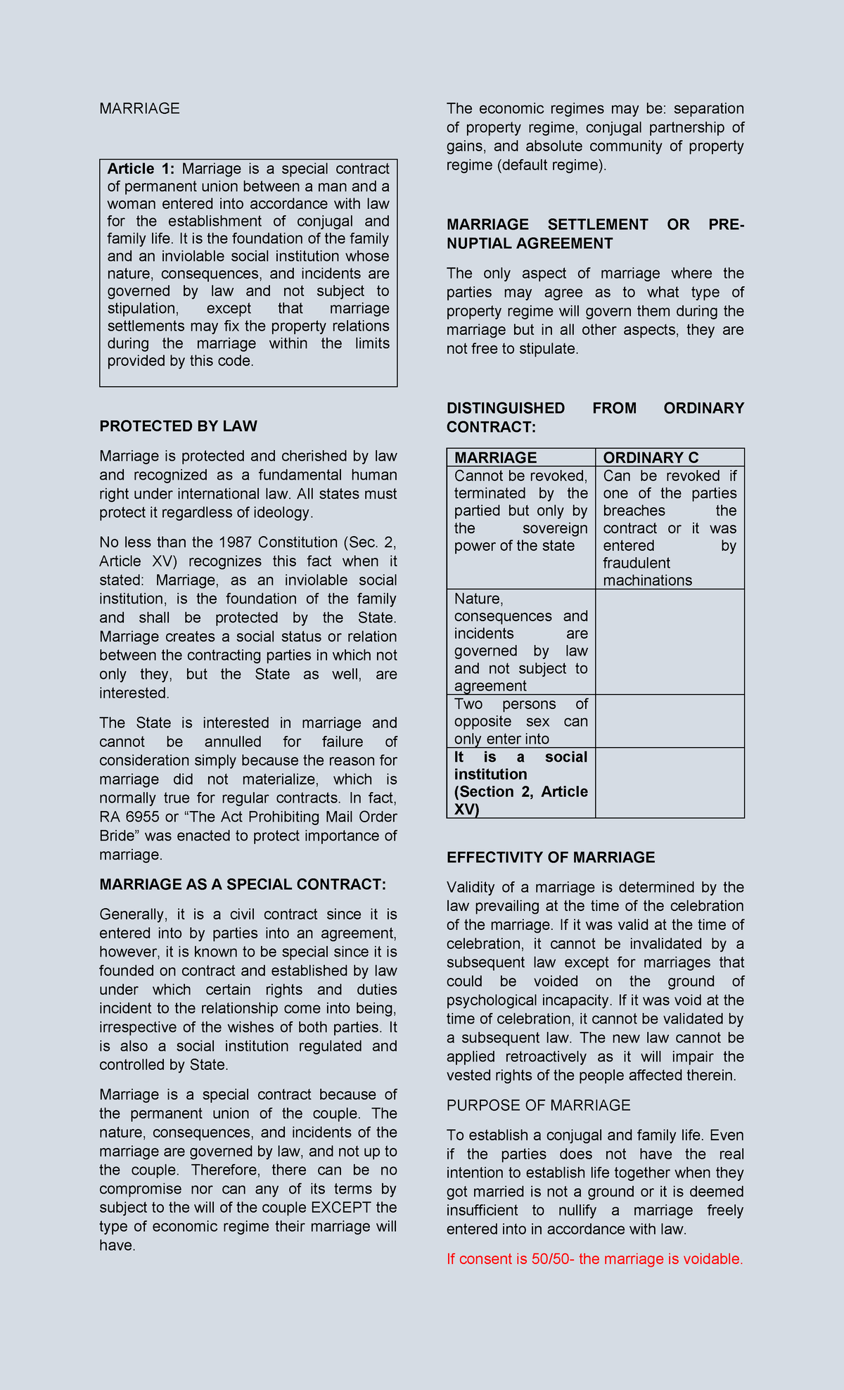 Marriage - Family Code - MARRIAGE Article 1: Marriage is a special ...