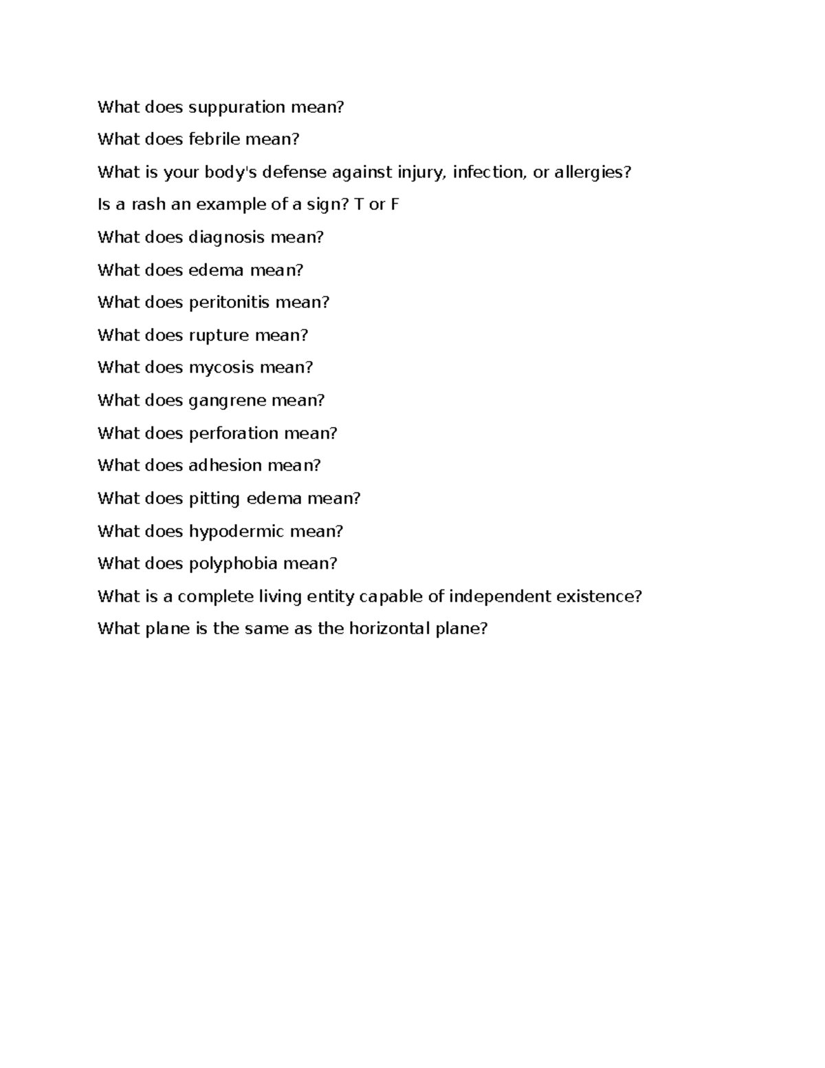 Module 9 prep answer sheet for week 9 - What does suppuration mean ...