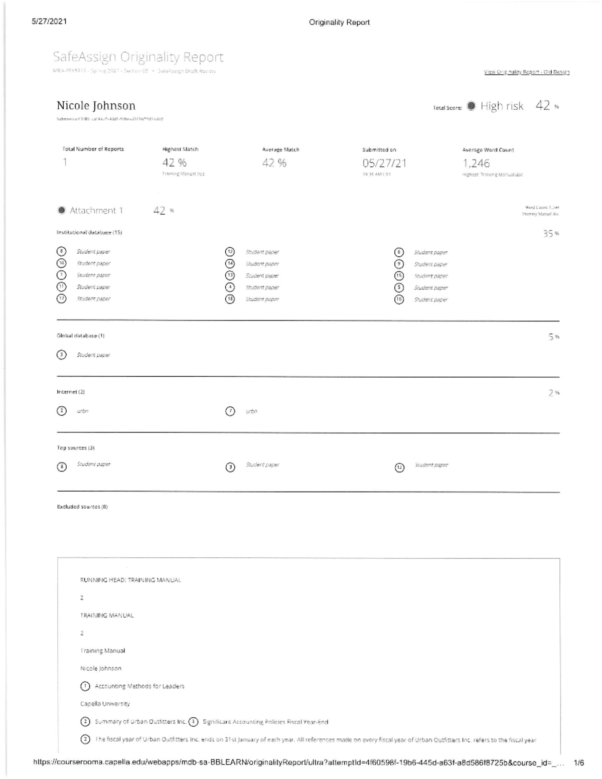 Attachment 1 - nahjjj - Originality Report SafeAssign Originality ...