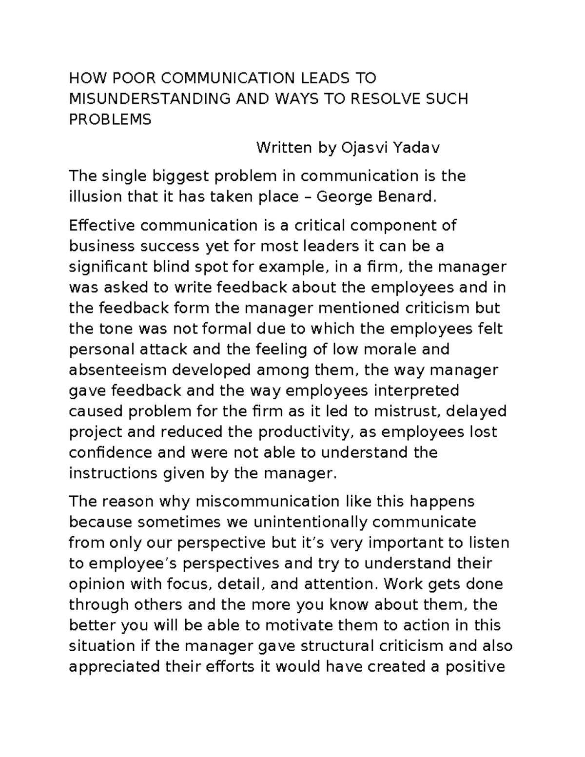 Document 193 - ARTICLE - HOW POOR COMMUNICATION LEADS TO ...