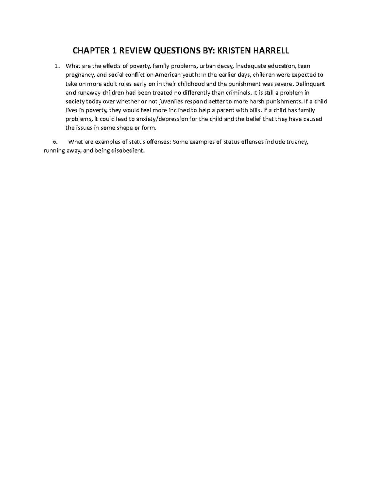 Ch.1 Review Questions - Hughes. - CHAPTER 1 REVIEW QUESTIONS BY: KRISTEN HARRELL What are the ...