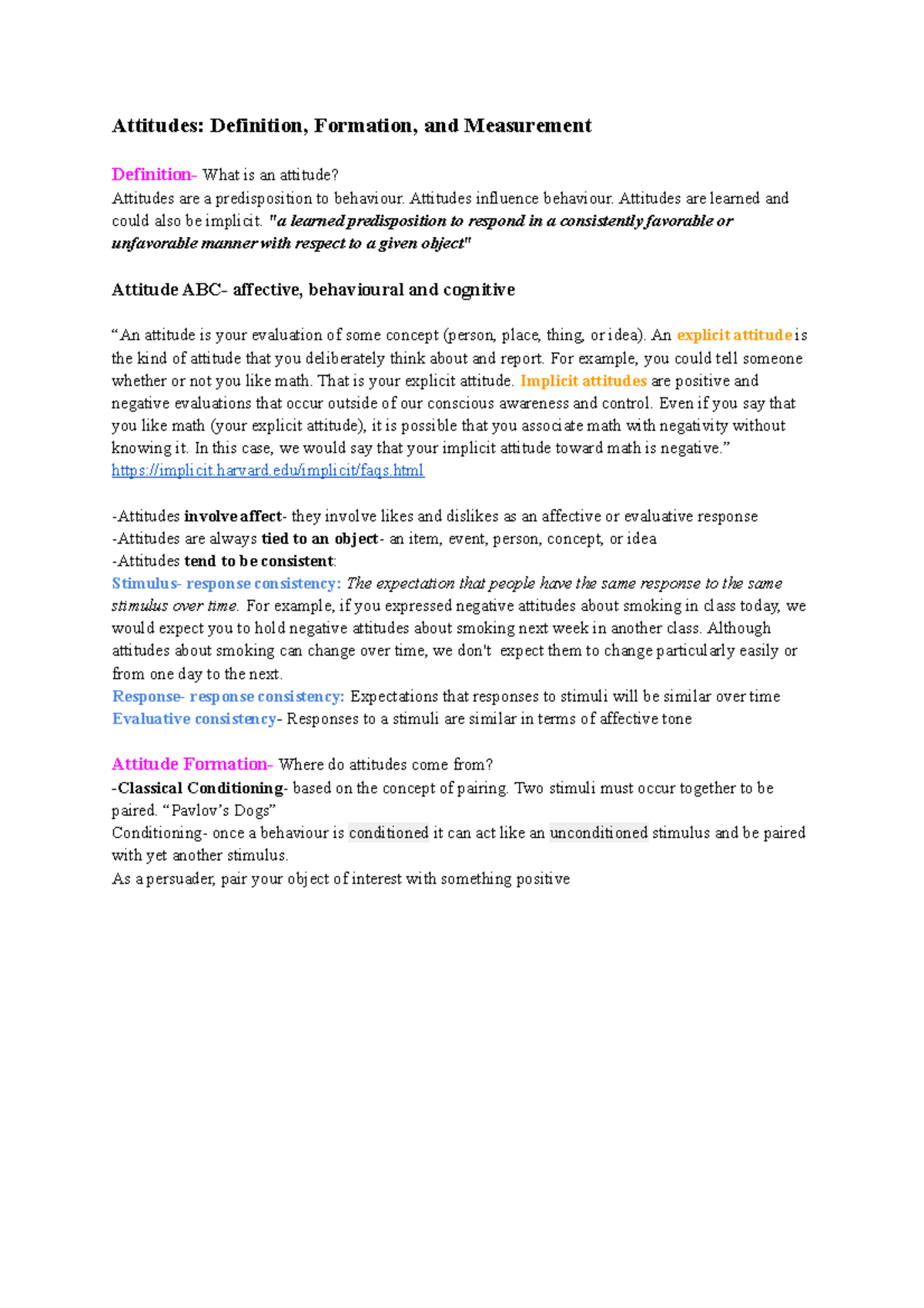 Lecture 2 - Donna Henson - Attitudes: Definition, Formation, and ...