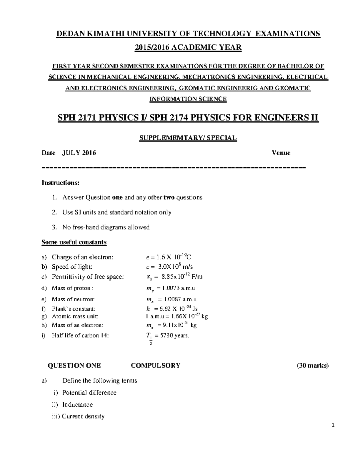 JULY 2016 - Summary MSc Industrial Engineering and Management - DEDAN KIMATHI UNIVERSITY OF ...