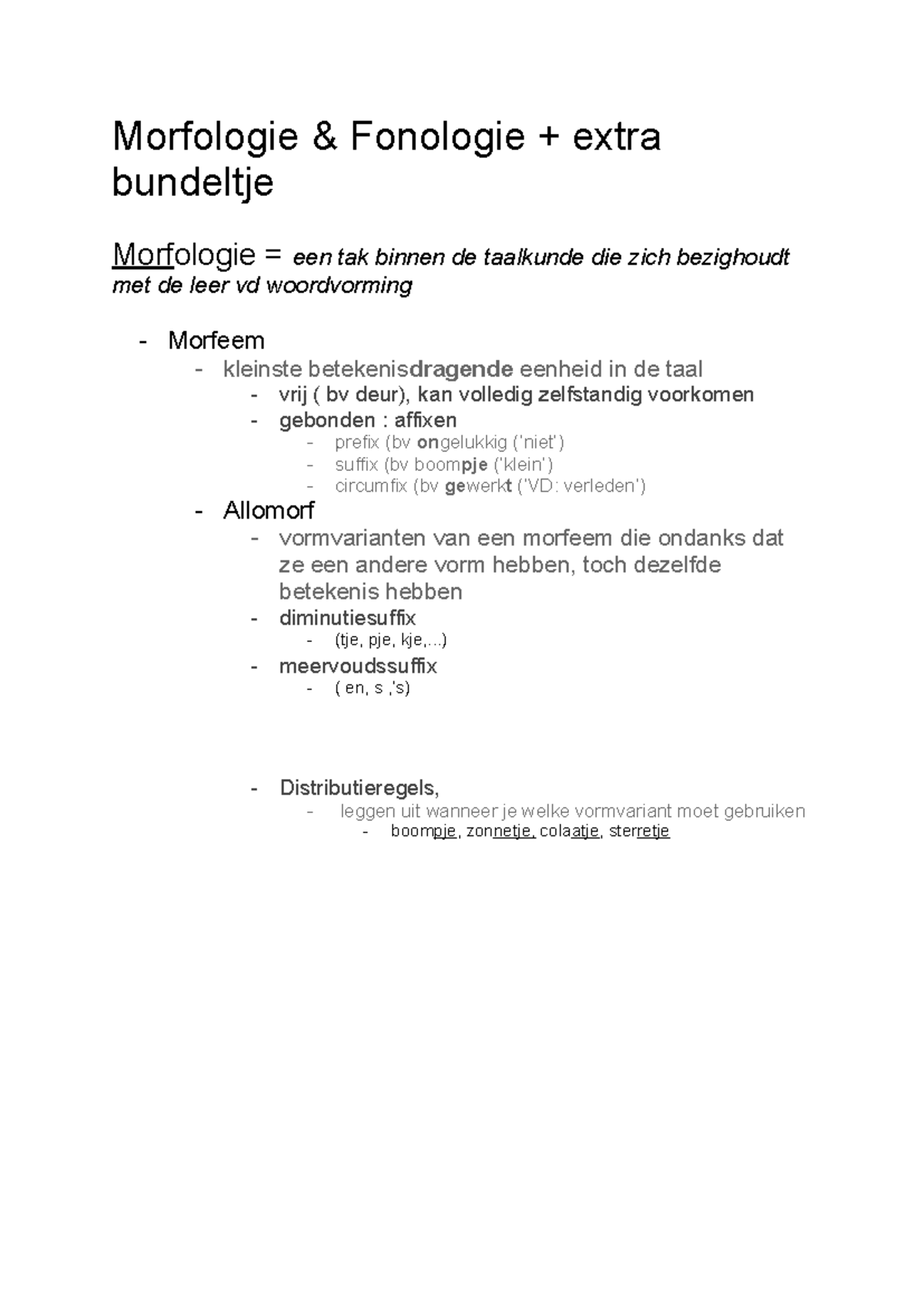 6.8 Morfologie & Fonologie - Morfologie & Fonologie + extra bundeltje ...